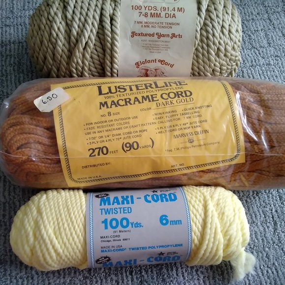Art | Macram Cordyarn 3 Skeins New | Poshmark